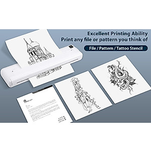 STEIGNER Portable Printer, Thermal Printer Bluetooth, Thermal Printer for Home Use Bluetooth Inkless Printer, Portable Printers Wireless for Travel, Inkless Mobile Printer for Office, Home (White)…