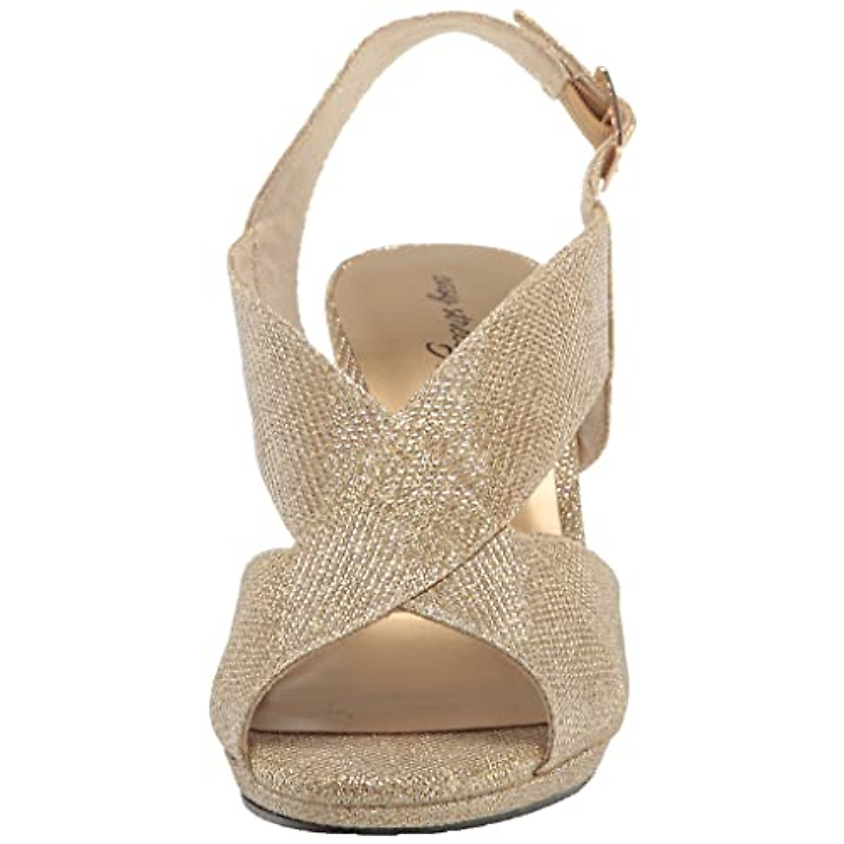 Easy Street Women's Christy Heeled Sandal, Gold Glitter, 8.5