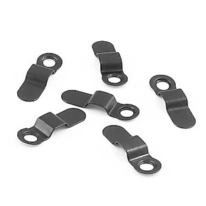 Unlorspy 50 PCS Picture Frame Turn Buttons Metal Bow Shape Photo Frame Backing Clips Hardware with Screws for Hanging Pictures, Drawing, Photos, Crafts (1Inch ,Black)