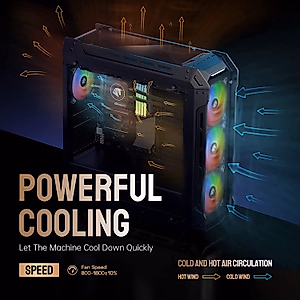 ASIAHORSE WD-001 Series 120mm Case Fan with Controller, Black 5V ARGB Motherboard Computer Case Fans Quiet High Airflow Adjustable Light Effect Computer Cooling Fan, 5 Pack