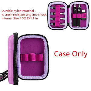 Biu-Boom (Only Case )Carrying Bag Small Travel case,Carabiner or Lanyard, for Battery,Charger, Kit,(Only Case) (Pink)