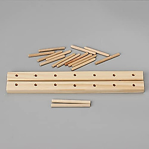 Yiju Sewing Thread Holder Embroidery Storage Multi Spools Wood Shelf Quilting Organizer Needlework Bobbin Rope Wooden Thread Rack Decoration Tool, 29.5cmx9.5cmx4.6cm