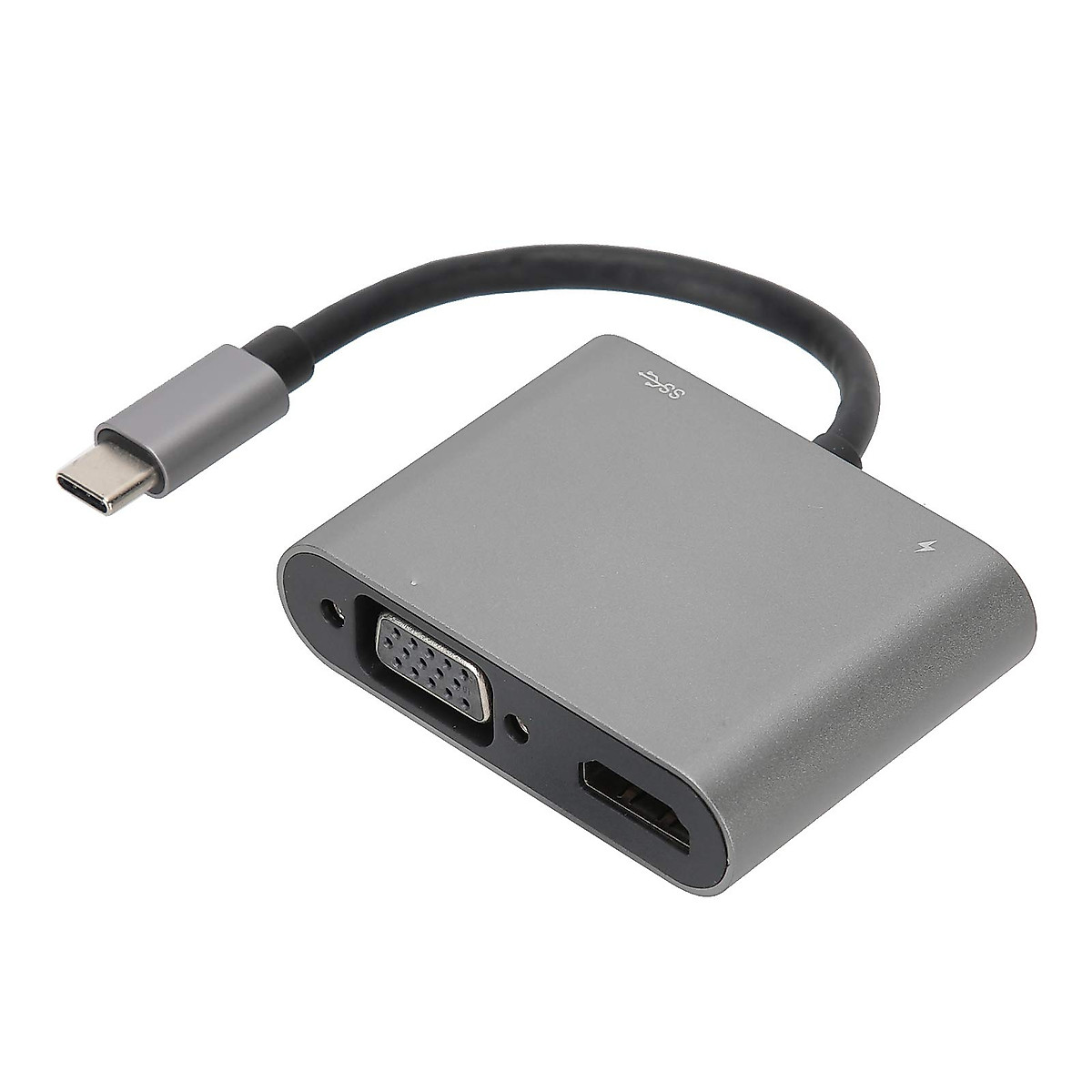 Shipenophy Type-C Hub Stable Operation 4-in-1 USB 3.0/3.1 Specifications Silver Durable Type‑C Adapter for PC Laptop Computer