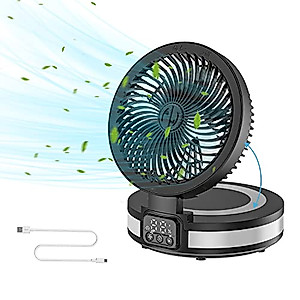 Jassco Air Circulator Fan, Desktop Fan, Portable Oscillating Table Fan for Whole Room, Wall-Mounted Fan, 4 Speeds, Personal Cooling Fan with LED Night Light for Home, Dorm, Workout