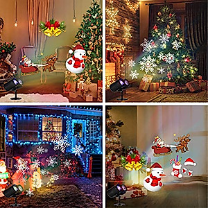 Halloween Christmas Projector Lights Outdoor 2-in-1 Waterproof Ocean Wave Projector Lights 26 HD Effects 3D Pattern & Ocean Wave with RF Remote Control for Xmas Thanksgiving Holiday Party Garden Decor