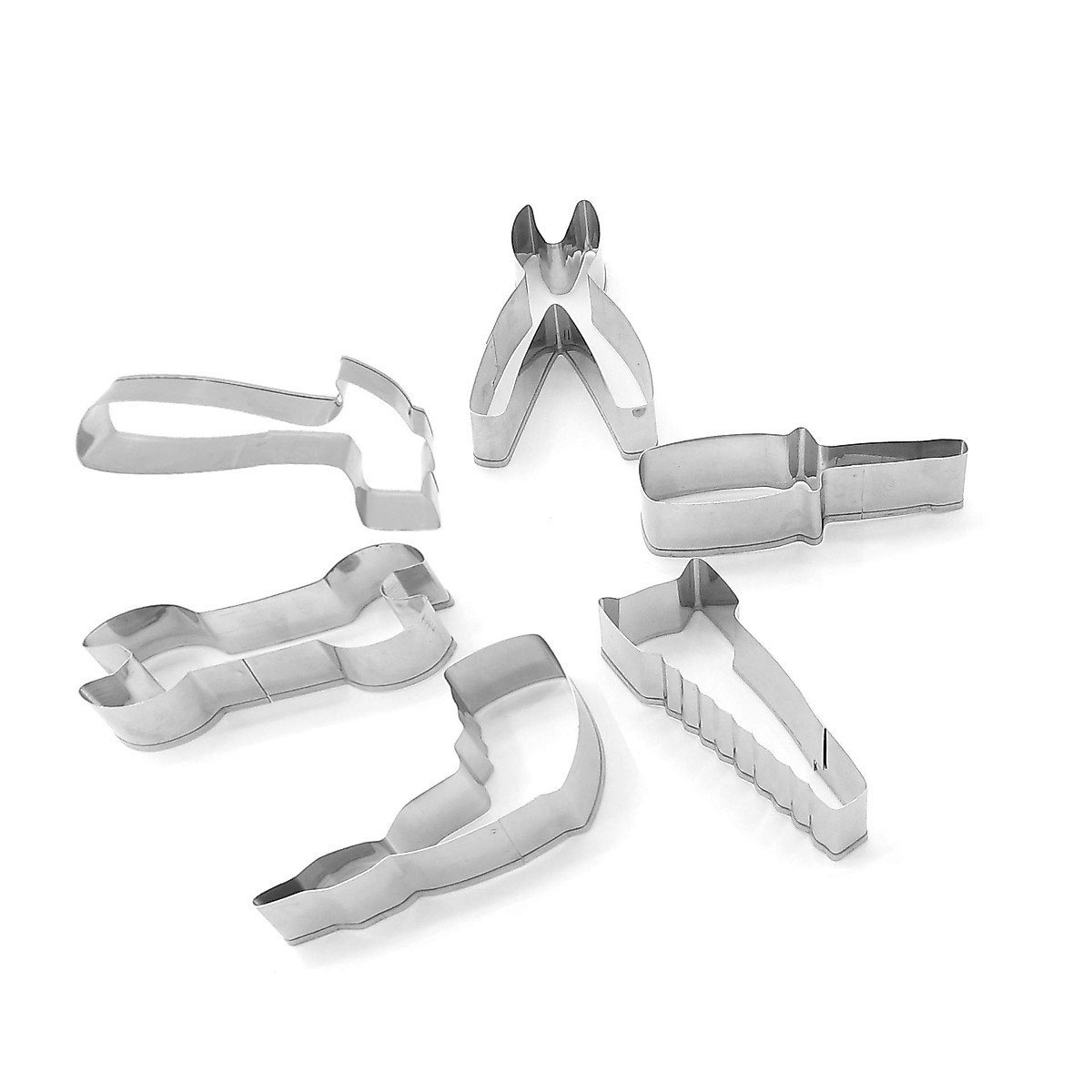 Mini Construction Tools Cookie Cutters Set of 6 pcs, Stainless Steel Mini Hardware Tools Series Shaped Fondant Baking Molds For Father's Day