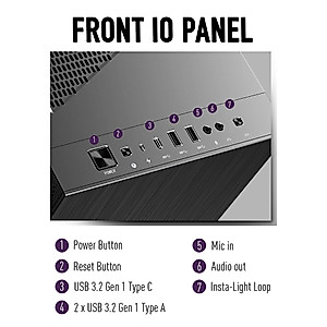 MSI MPG Series SEKIRA 100R, Premium Mid-Tower Gaming PC Case: Tempered Glass Side Panel, Liquid Cooling Support up to 360mm Radiator, Two-Tone Design