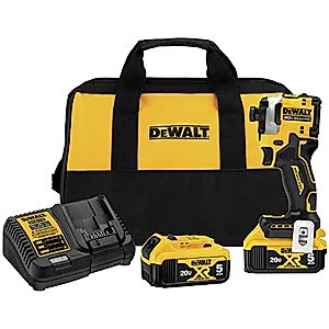 DEWALT Atomic 20V MAX* 1/4 in. Brushless Cordless 3-Speed Impact Driver Kit (DCF850P2) , Yellow