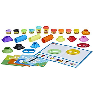 Play-Doh Shapes and Colors Set, 5 Activity Playmats, 15 Tools & 10 Cans of Assort. Colors, Back to School Classroom Supplies, Preschool Toys, Ages 2+ (Amazon Exclusive)
