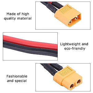 Plug Connector Adapter Cable RC CAR Battery 14AWG Cable for RC Battery with Silicone Jacket