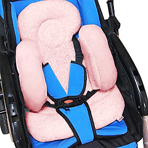 Beisto Baby Stroller Protection Cushion Car Seat Cushion Head and Body Support Pillow Double-Sided Protection Pillow for Newborn, Pink, One Size