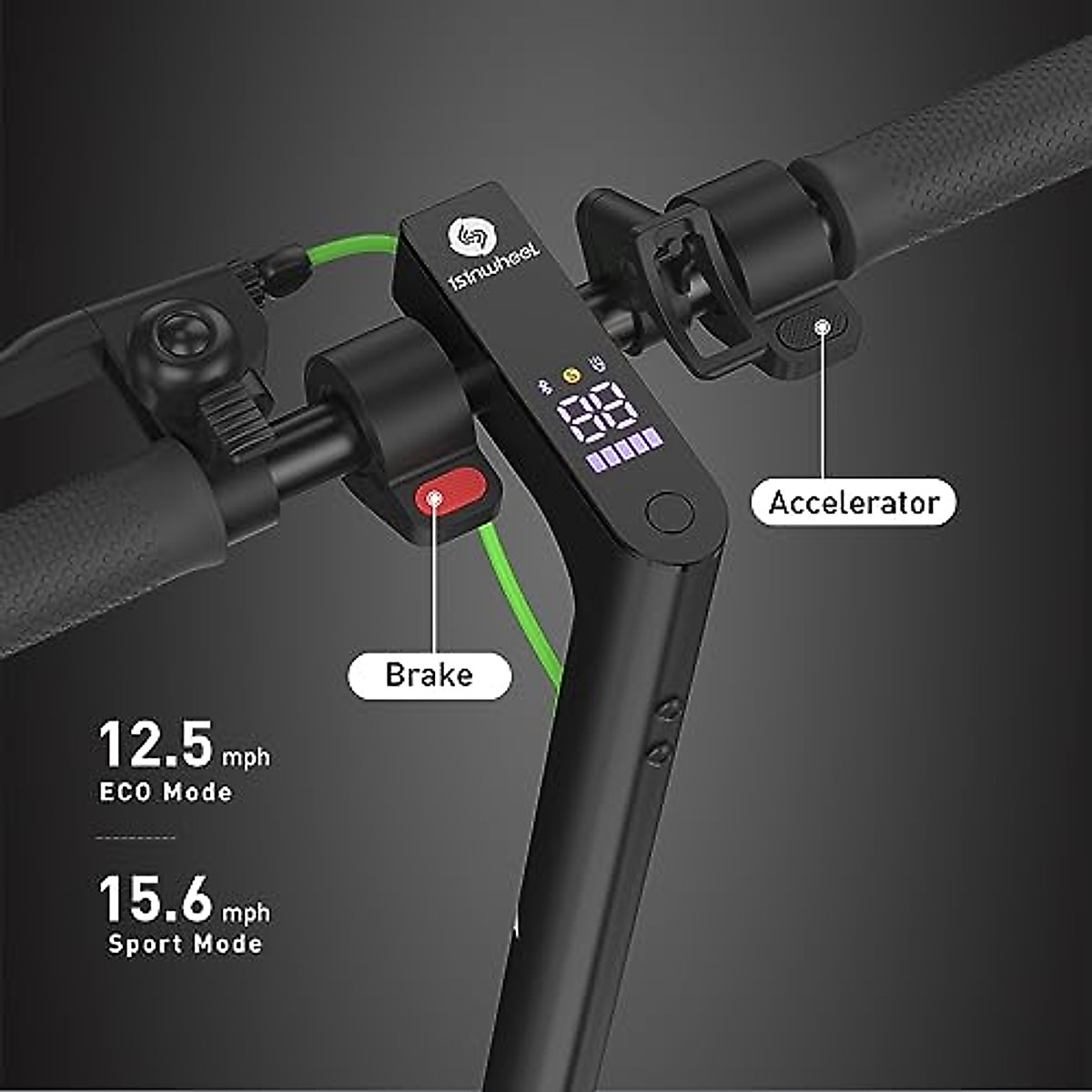 isinwheel S9 Pro Electric Scooter 18 Miles Long Range and 15-18 MPH Portable Folding Commuting E-Scooter for Adults, Dual Brakes & App Support