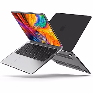 B BELK Compatible with MacBook Air 13 inch Case 2022 2021 2020 2019 2018 Release A2337 M1 A2179 A1932 Touch ID & Retina Display, Matte Plastic Hard Shell Case+ Keyboard Cover+ Screen Protector, Black