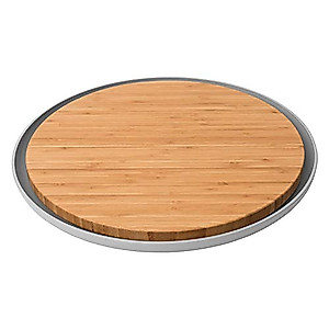BergHOFF Leo Round Bamboo Wood Chopping Board With Collecting Plate, 36.5cm