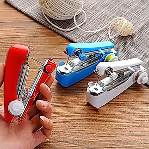 Mini Sewing Machine, Handheld Portable Hand Sewing Machine Handheld Sewing Machine Anti Rust Mini Portable Stitch Stapler for Home Outdoor Travelling