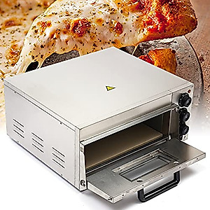Single Deck Pizza Oven, Electric Pizza Maker, Stainless Steel Baking Oven With Dedicated Pizza Drawer, Cake Bread Making Machine Toaster For Commercial Home Baking, 110V 2000W
