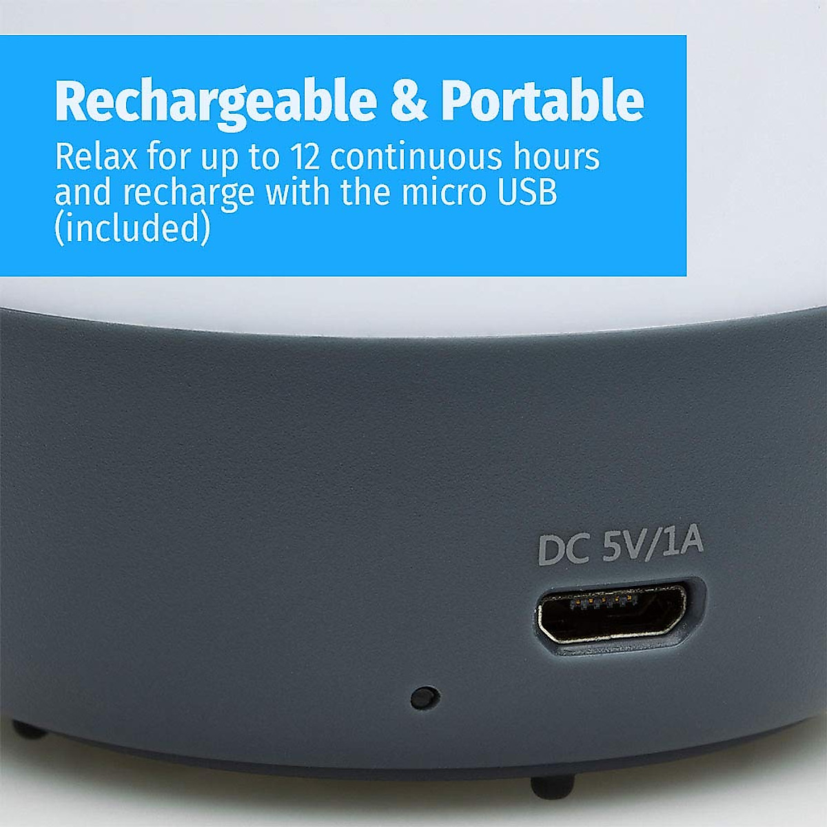 Homedics Traveler SoundSleep White Noise Sound Machine, Small Sound Machine with 6 Relaxing Sounds and Color Changing Night-Light, Portable Sound Therapy for Home, Office, Nursery, Auto-Off Timer