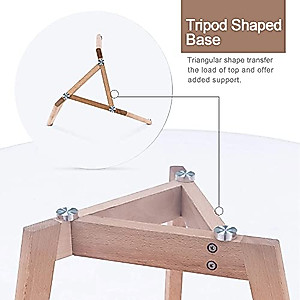 Ivinta Round Glass Dining Table, Modern Leisure Table with Wood Legs for Kitchen Dining Room Living Room, Accent Table Small Tea Table for 2, Space Saving, 31.5 inch