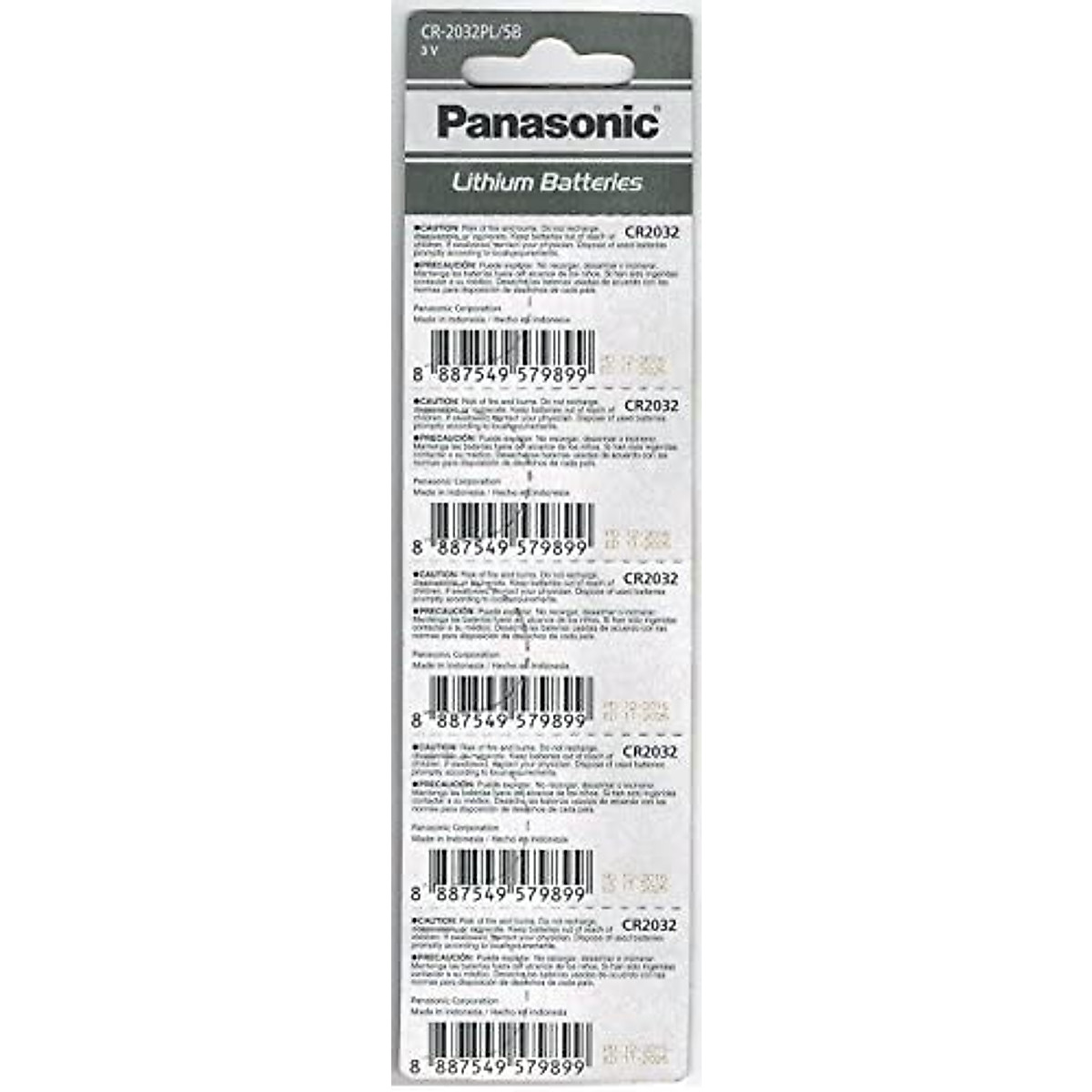 Panasonic CR2032 Battery Lithium cr-2032 3V Coin Cell pack of 6 batteries"panasonic brand name batteries" exp. date 2022