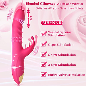 Thrusting G Spot Rabbit Dildo Vibrator, Tongue Licking Rotating Vibrating Women Couples Adult Sex Toys, MHYNNR Female Clitoris Vibrator Wand Stimulator Toy, Dildos Vibrators for Woman Her Pleasure