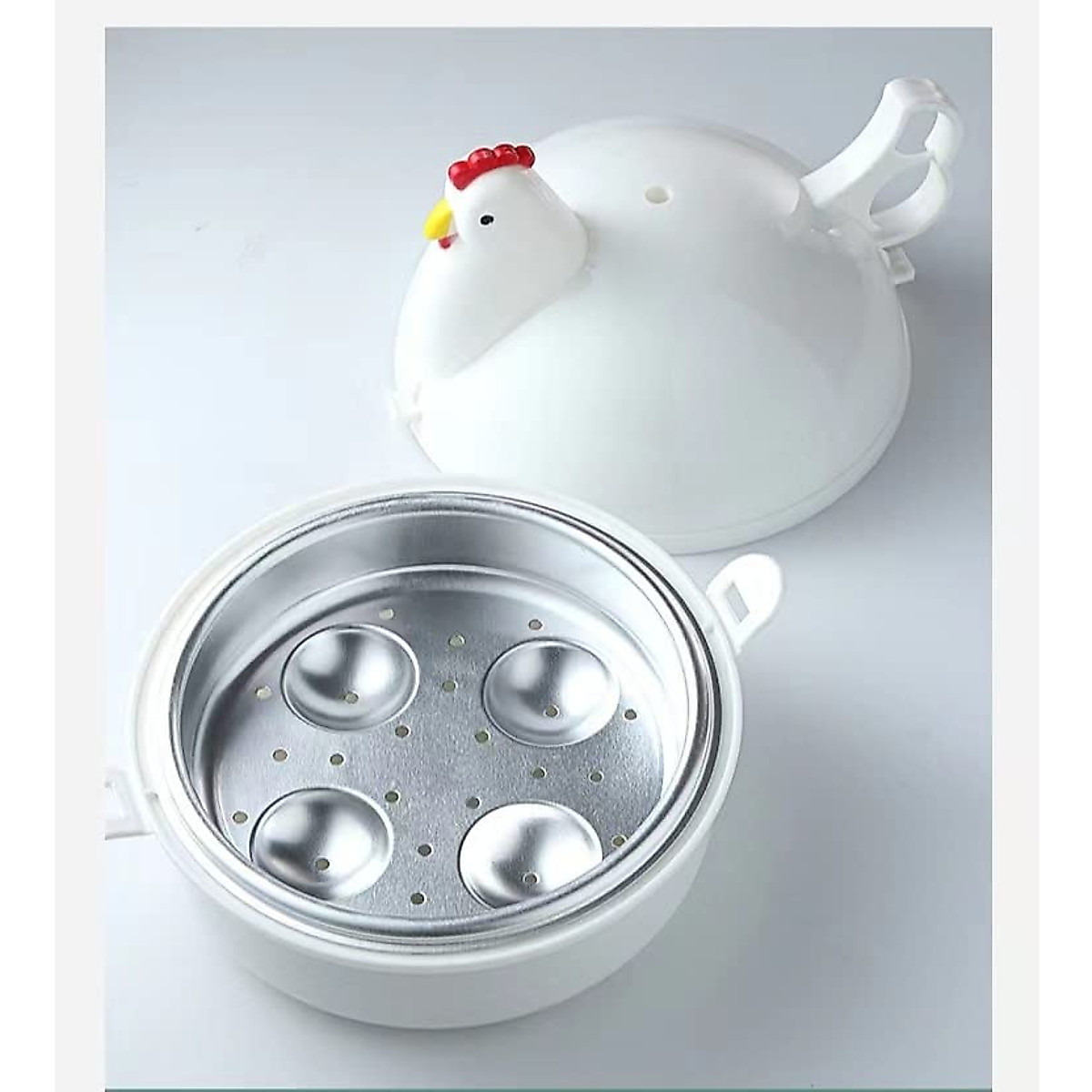 GMYQ Egg Pod, Egg Maker, Steamer, Perfectly-Cooked Hard boiled Eggs in Under 6 minutes, White, 4.8 inches *3.6 inches