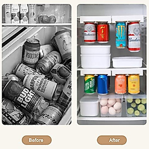 1 Pack Hanging Fridge Soda Can Organizer, Pull-out Drink Can Holder Drawer Organizer, Apply To Soda Can Organizer Rack For Pantry, Freezer, Kitchen For Refrigerator