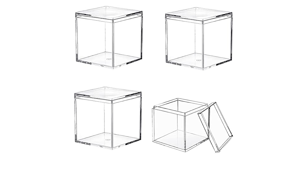 Acrylic Boxes with Lids - Clear Plastic Display & Storage (4 Pack)