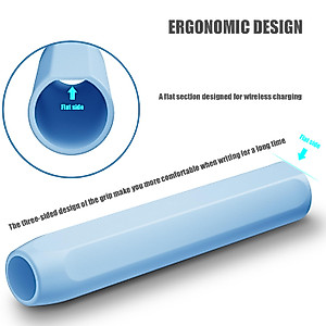 3 PCS Ergonomic Grip for Apple Pencil 2nd Generation, Grips Silicone Holder Sleeve for Apple Pen 2 Gen (Black, Blue,White)