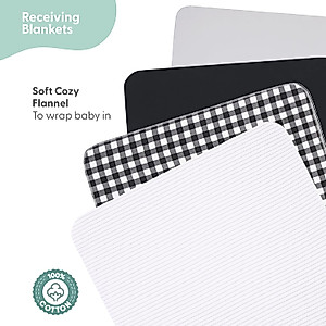 The Peanutshell Newborn Clothes & Accessories Gift Set, Fits Newborn to 3 Months, Black Plaid