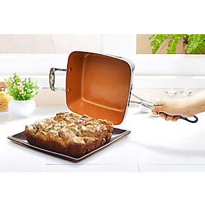 Gotham Steel Tastic Bundle 7 Piece Cookware Set Titanium Ceramic Pan, Copper