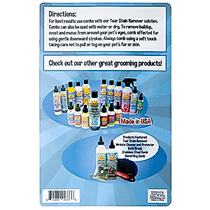 Bodhi Dog Tear Eye Stain Remover Combs | Set of 2 | Clean and Remove Crust, Dirt, Buildup around Pet Eyes | Best for Dogs & Cats Fur and Coats