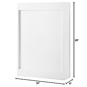 Crosley Furniture Savannah Wall Mounted Bathroom Mirror and Medicine Cabinet, White
