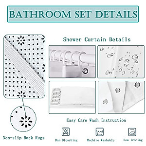 Posienr Colorful Owl Shower Curtain Sets Bath Mat 4 Pcs Decor Bathroom Cute Cartoon Animals Contour Mat Toilet Lid Cover U Shaped Non-Slip Rug Fabric Waterproof Polyester with 12 Hooks