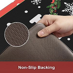 Christmas Joy Winter Snowflake Kitchen Floor Mat, Cushioned Anti Fatigue Kitchen Rug Waterproof Non Slip Comfort Foam Standing Mat for Kitchen Office Sink Laundry 17x30+17x47inch