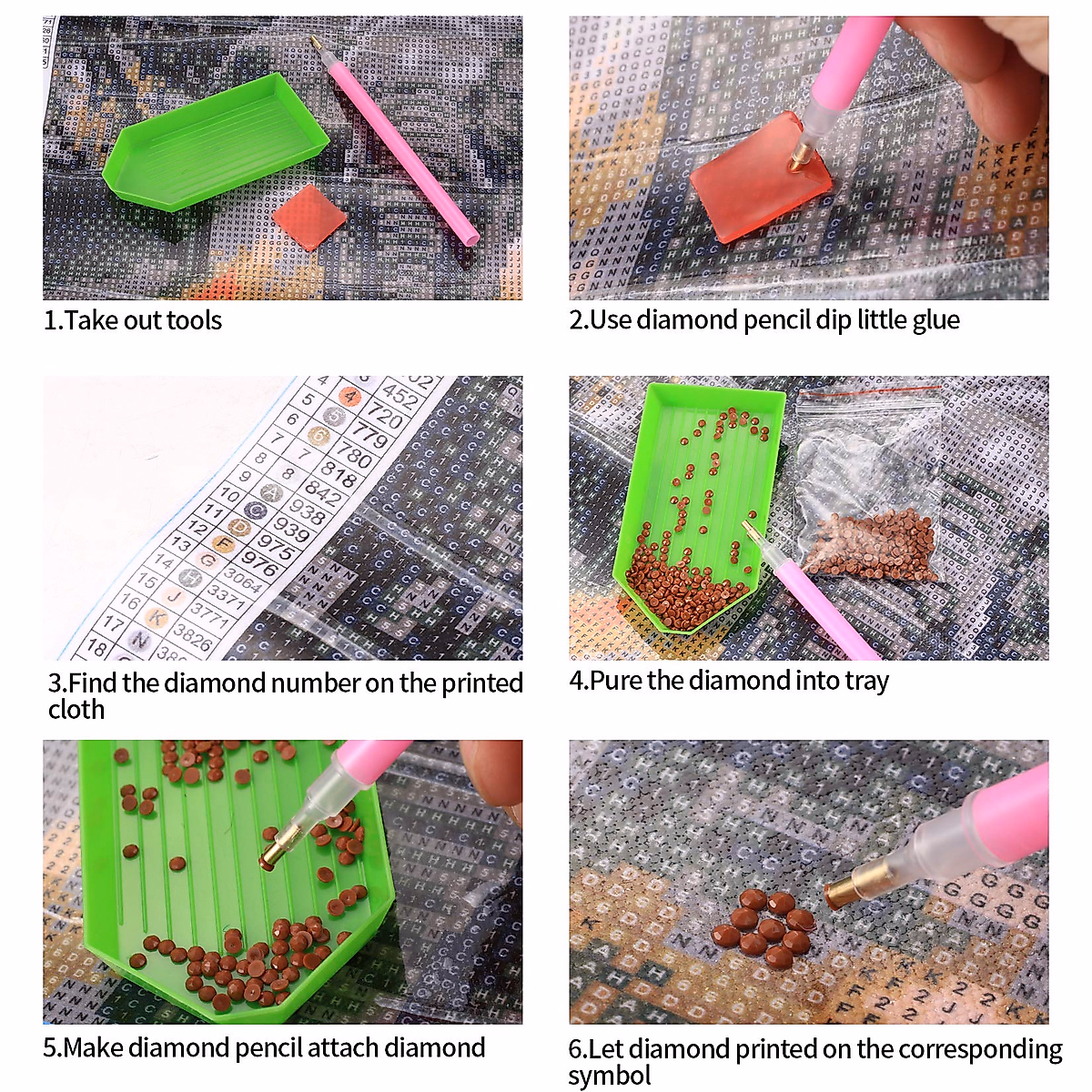 Xujinsongg 5D Diamond Painting Kit, Digital Painting Kit - DIY Cartoon Theme Full Rhinestone Art Picture, Craft Supplies for and Adults, Perfect Home Wall Decor Gift - 12 * 16 in (Angels)