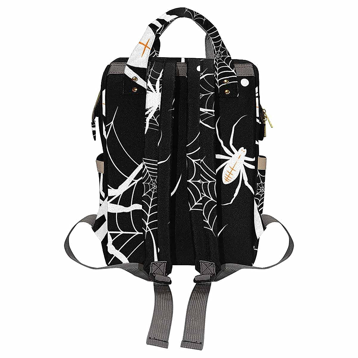 InterestPrint Lightweight Diaper Bag Backpack Convenient for Travel Spi-der Webs Black White