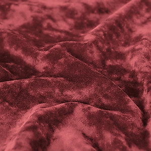 PHF Truly Velvet Fitted Sheet Only Twin Size, Christmas Luxury Super Soft Cozy Comfy Fleece Bottom with 15" Deep Pocket, Suitable for Fall Winter and Spring, No Pillowcases, Wine Red