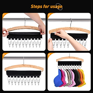 Yeefeoch Hat organizer for hanger - Baseball Cap Rack, Multifunctional coat rack closet storage expert (1Pack)