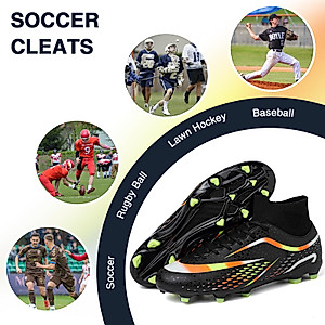 Soccer Cleats Mens Football Cleats Women Outdoor Soccer Shoes Tacos de Futbol para Hombre Zapatos De Futbol para Hombre Football Shoes for Youth Professional Training High Top Soccer Shoe AG/FG