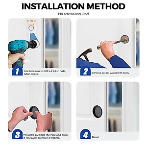 Ravinte 4 Pack Closet Door Finger Pull 2-1/8", Sliding Closet Door Hardware Easy Snap-in Installation, No Nails Needed