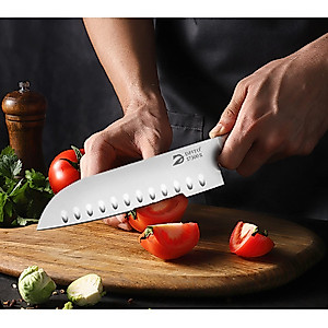 Dfito Kitchen Knife Set,High Carbon Stainless Steel Knife Set with Case for Kitchen,3 PCS Professional Ultra Sharp Knife Set includes 8'' Chef Knife, 7'' Santoku Knife and 5'' Utility Knife, Gift Box