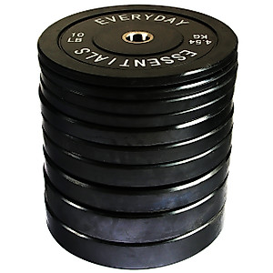 BalanceFrom Color Coded Black Olympic Bumper Plate Weight Plate with Steel Hub, 260LB Set, 2x 10/15/25/35/45LB