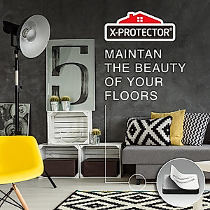 X-PROTECTOR Felt Furniture Pads - 48 PCS 1" - Felt Pads Floor Protectors - Chair Felt Pads - Felt Pads for Furniture Feet - Furniture Pads for Hardwood Floors - Protect Your Floors! (Black, Square)