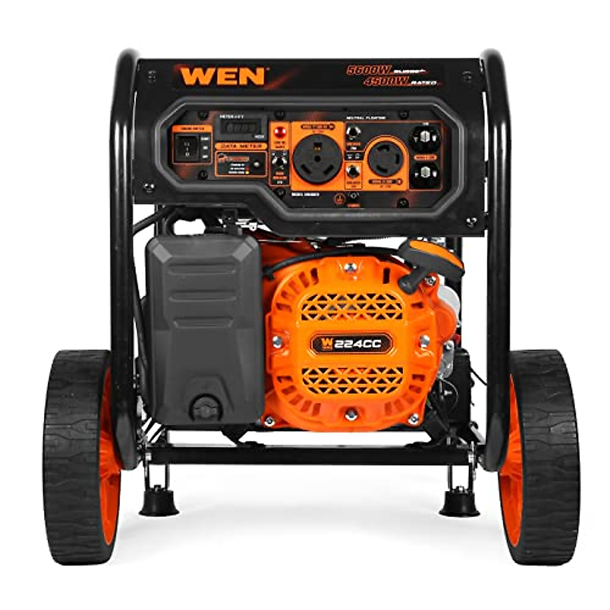 WEN 5600-Watt Portable Generator, Electric Start, 224cc, Transfer-Switch and RV-Ready with CO Shutdown Sensor (GN5602X)
