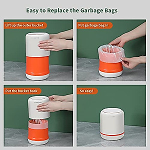 MOPALL Mini Trash Can for Desk | Small Plastic Trash Bins with lid for Make-up Table, Tiny White Waste Basket for Office 0.7 Gallon | Little Oval Garbage Can for Study, Living Room, RV, Bathroom