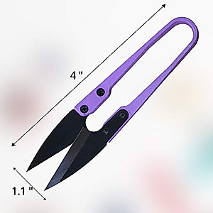 Anley 4" Sewing Scissors Set - Carbon Steel Trimming Nipper Yarn Lightweight Thread Cutter - Portable Mini Embroidery Clipper Stitching Snip for DIY, Household Supplies (12Pcs, Multicolor)