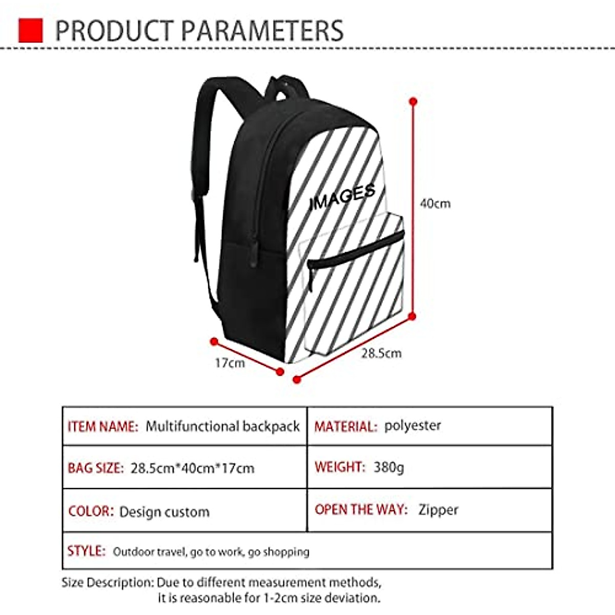 JOAIFO Red Polynesian Tattoo Backpack Samoa Tribal Stripe Travel Backpack Durable School Backpack for Boys Girls Teens College Laptop Bookbag,Kids Schoolbag Casual Daypack,15.6 inch