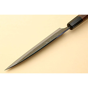 Yoshihiro Mizu Yaki Blue High Carbon Steel #1 Kurouchi Petty Japanese Utility Knife Shitan Handle (6'' (150mm) & No Saya)