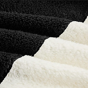 ZHICHUANG Girls Fall Winter Hooded Sweatshirt Leopard Wool Warm Zipper Neck Pockets Pullover Coat 3-9 Years (Black, 7-8 Years)