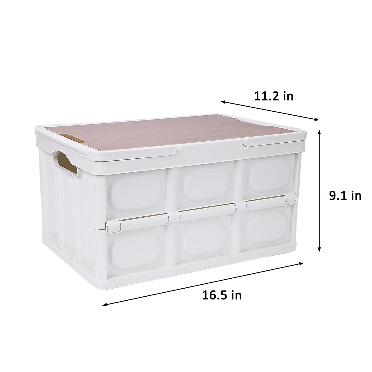 CAIHECAI Camping Storage Box with Lids Collapsible and Stackable with Table Top For Camping,Home,Office,closet,Garage,Totes,Trunk(White)